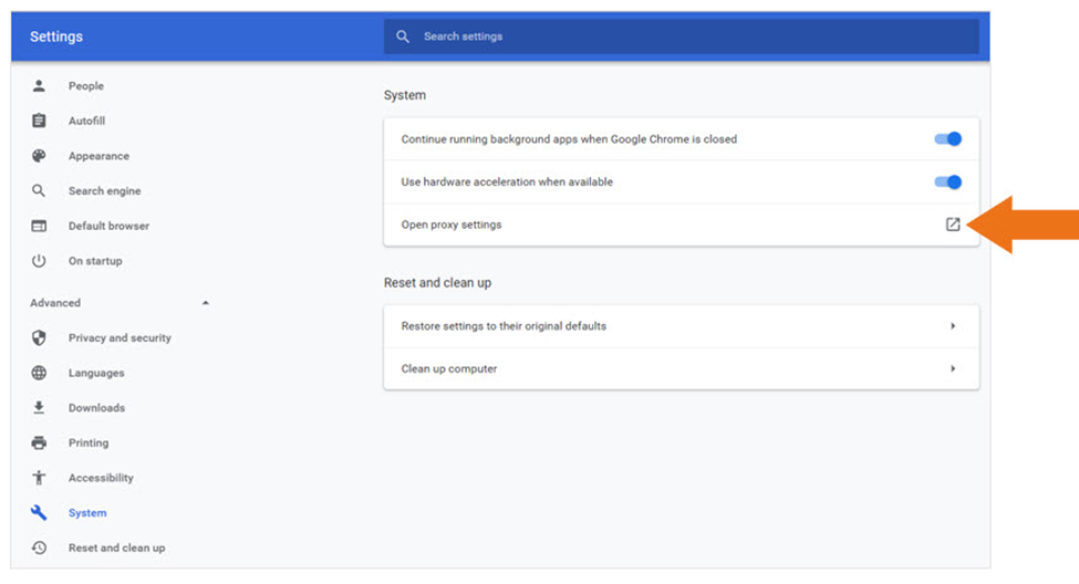 Disabling Proxy Settings