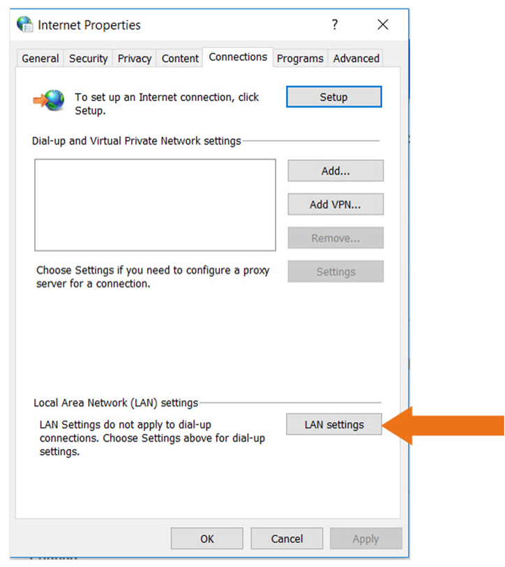 Disabling Proxy Settings