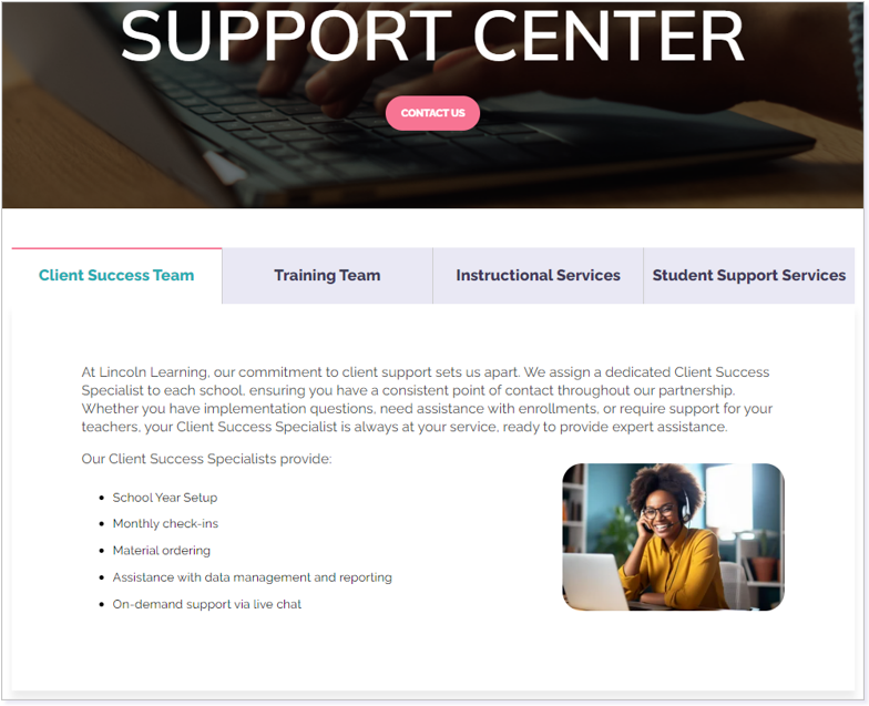 Getting Support With Lincoln Learning