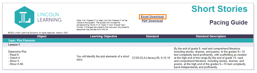 Understanding the Pacing Guide