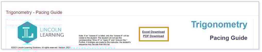 Understanding the Pacing Guide
